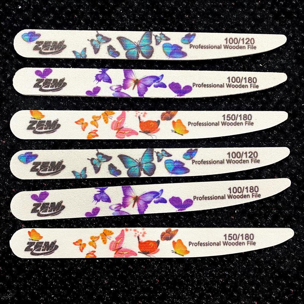 Lixa Fina Decorada Borboleta Para Unha Lavável ZEM HM-0627 | Shopee Brasil