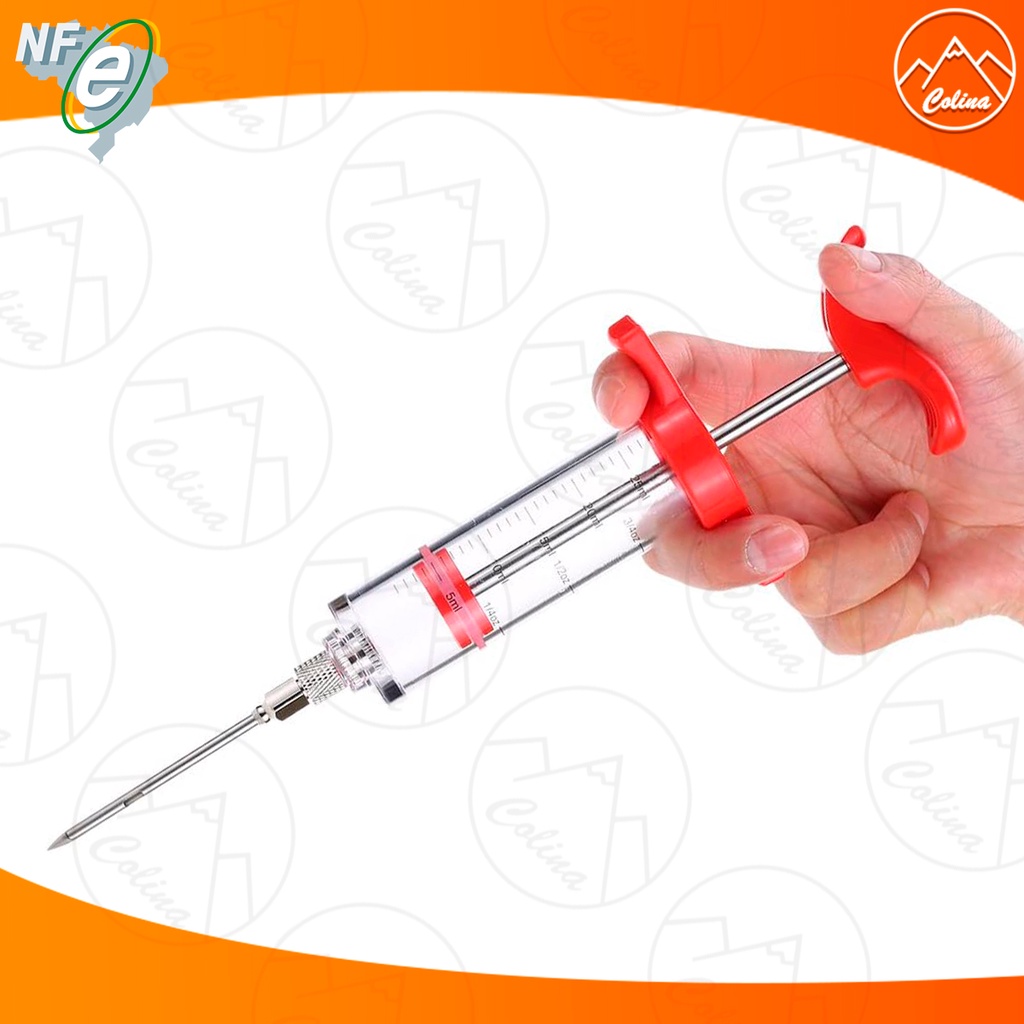 Seringa Culinária Inox Tempero Carnes Aves | Shopee Brasil