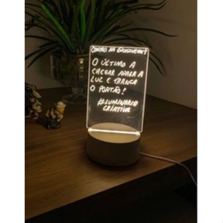 Luminaria Led Quadro de Notas Iluminado Acrílico Lousa 3D | Shopee Brasil