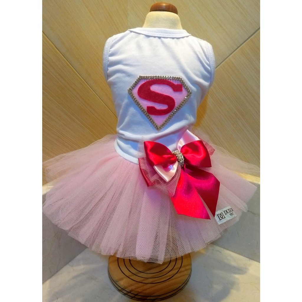 Vestido Supergirl Rosa Dudog Vest - Roupas Para Cachorro | Shopee Brasil