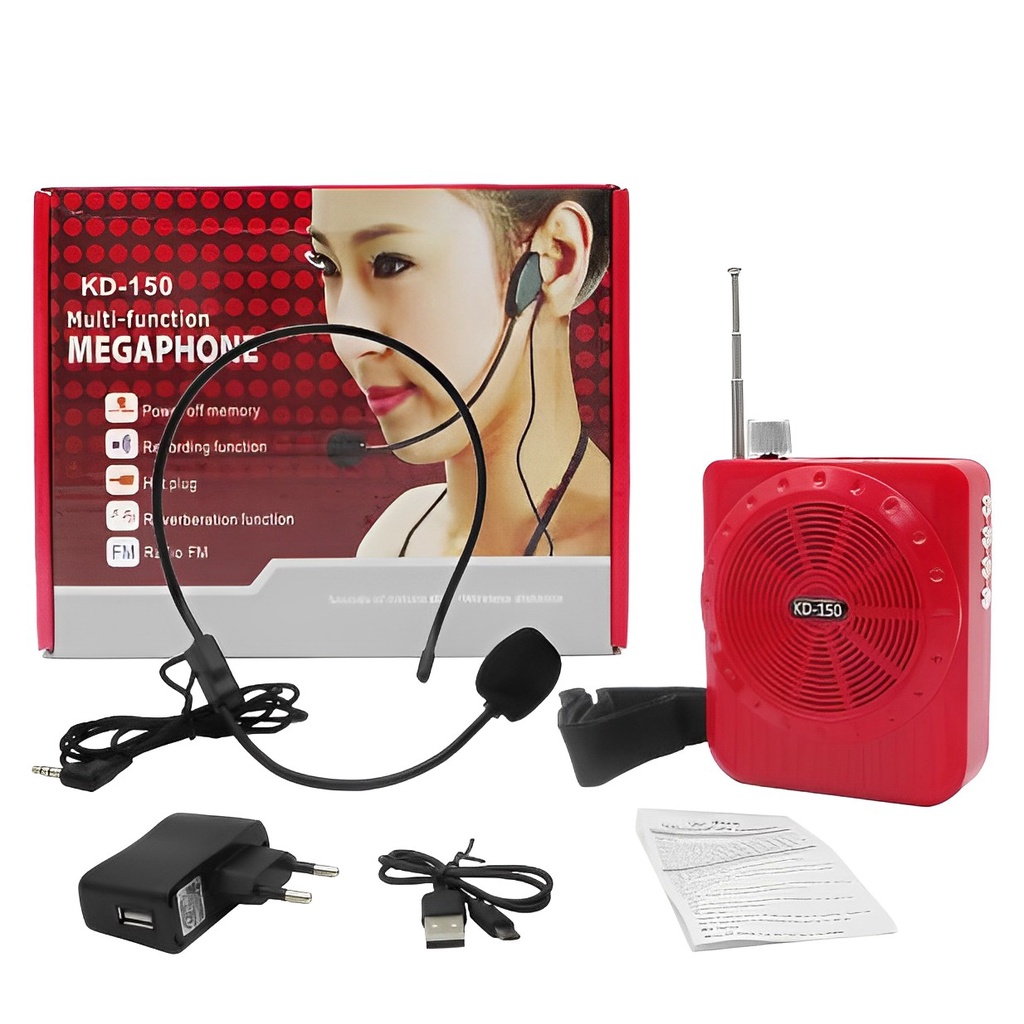 Kit Professor Megaphone C/ Microfone amplificador KB-150 | Shopee Brasil