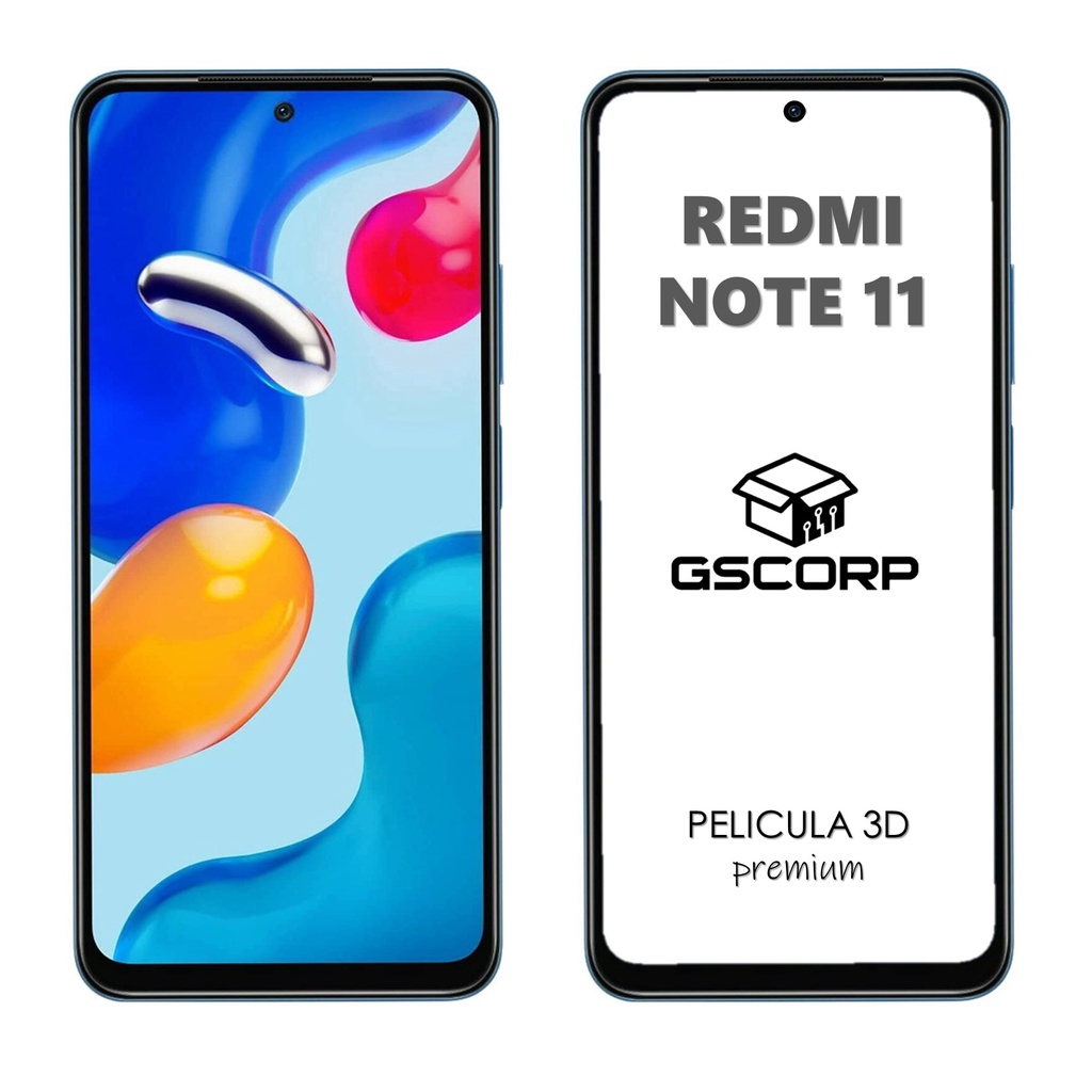 Película De Vidro 3d Premium Xiaomi Redmi Note 11s 11 10 10s 9 Pro 9s 8