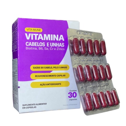 Vitamune Biotina Cabelos e Unhas Mulher 30 Capsulas | Shopee Brasil