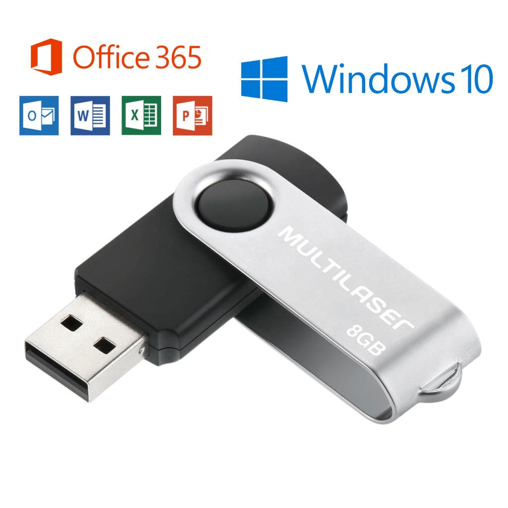 Pen Drive Técnico com Windows 10 + Pacote Office + Ativadores ...