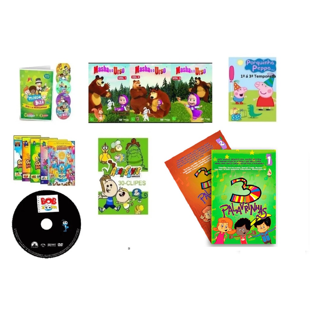 Kit 18 DVDs Box Infantil Musicais - Envio Imediato | Shopee Brasil