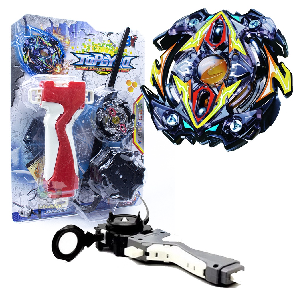 Kit Beyblade Burst Grip+lançador Varios Modelos Pião Divertido ...