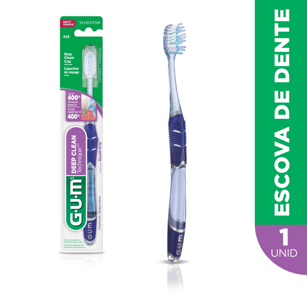 Escova Dental Deep Clean Compact | Gum | 1 unidade | Shopee Brasil