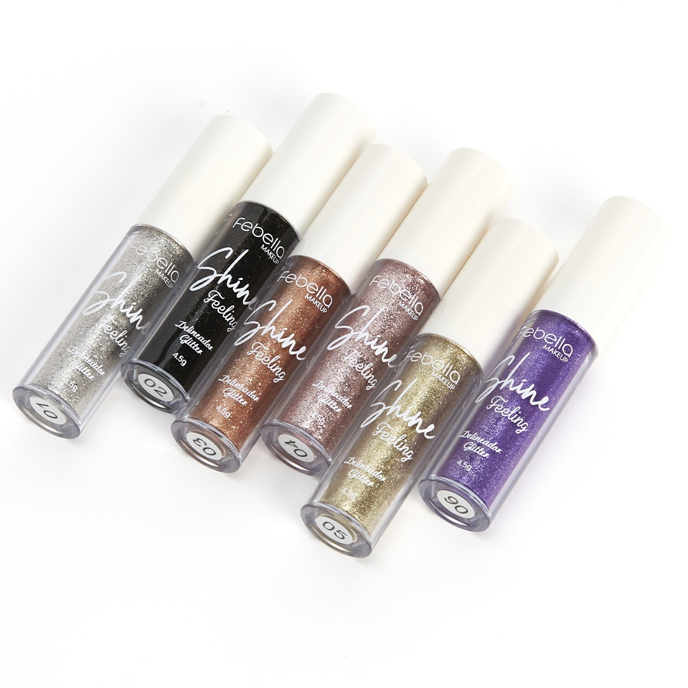 Delineador Glitter Shine Feeling Para Olhos Maquiagem Febella DGL3011 ...