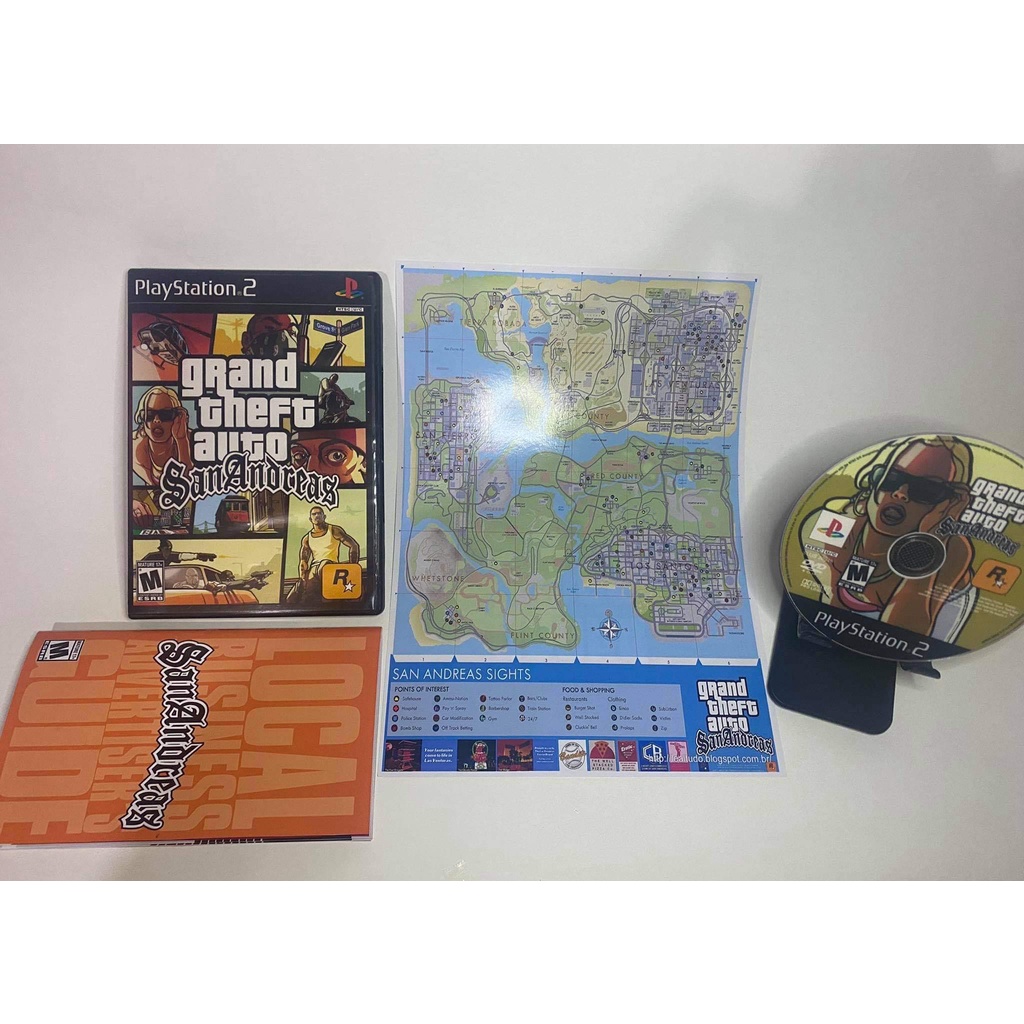 GTA San Andreas com Mapa/Manual para PLAY 2 | Shopee Brasil