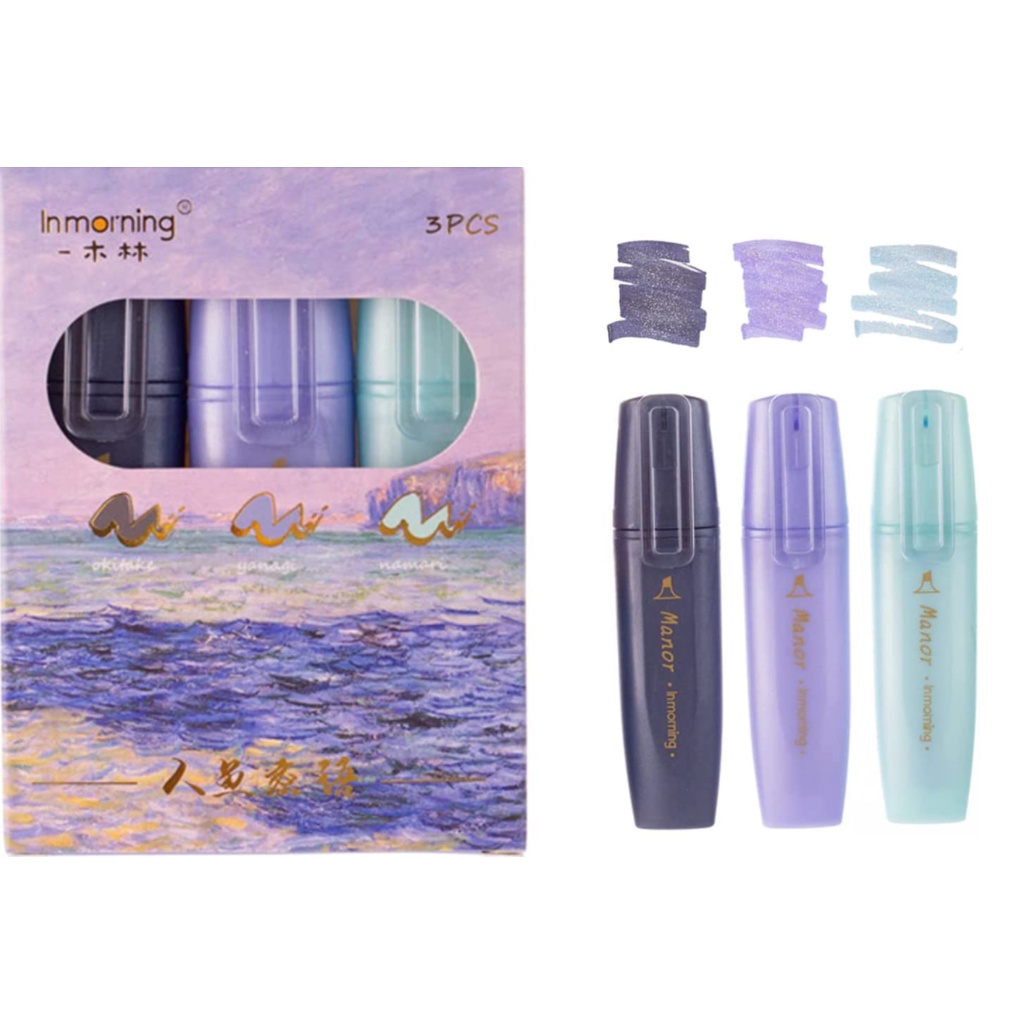 Marca Texto Marcador de Texto Glitter 3 Cores Kit Marca Texto Kit ...