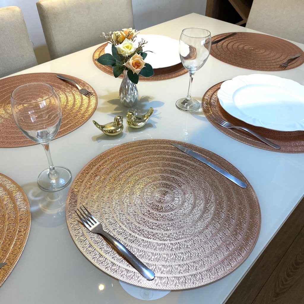 Jogo Americano Redondo 6 Lugares - Sousplat - Mesa Posta - Escorrega o ...