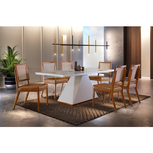 Mesa Veneza 1,80 M X 0,90 M C/6 Cadeiras Veneza Mobillare | Shopee Brasil