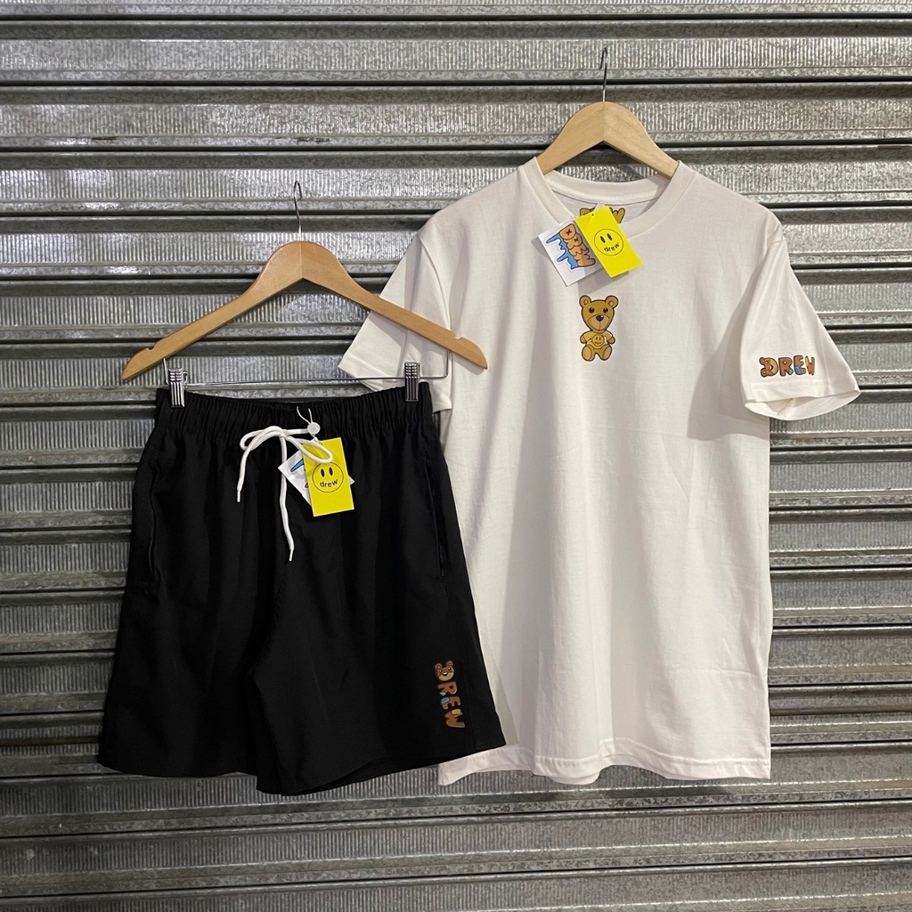 Kit Conjunto Smile Drew House Ursinho Music Justin Bieber 1 Camiseta ...