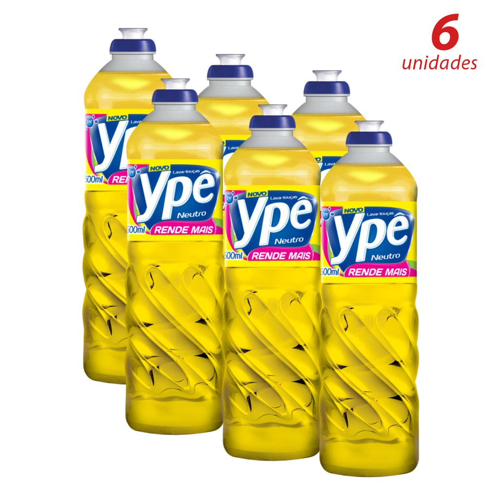 Detergente Ype Ipe liquido pack com 6 unidades de 500 ml amarelo lava ...