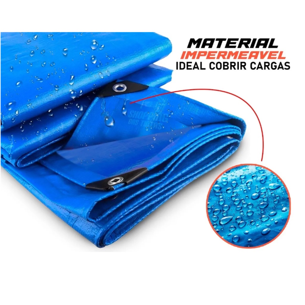 Lona Plástica Cobertura Carreteiro Piscina Impermeável Reforçada Azul ...
