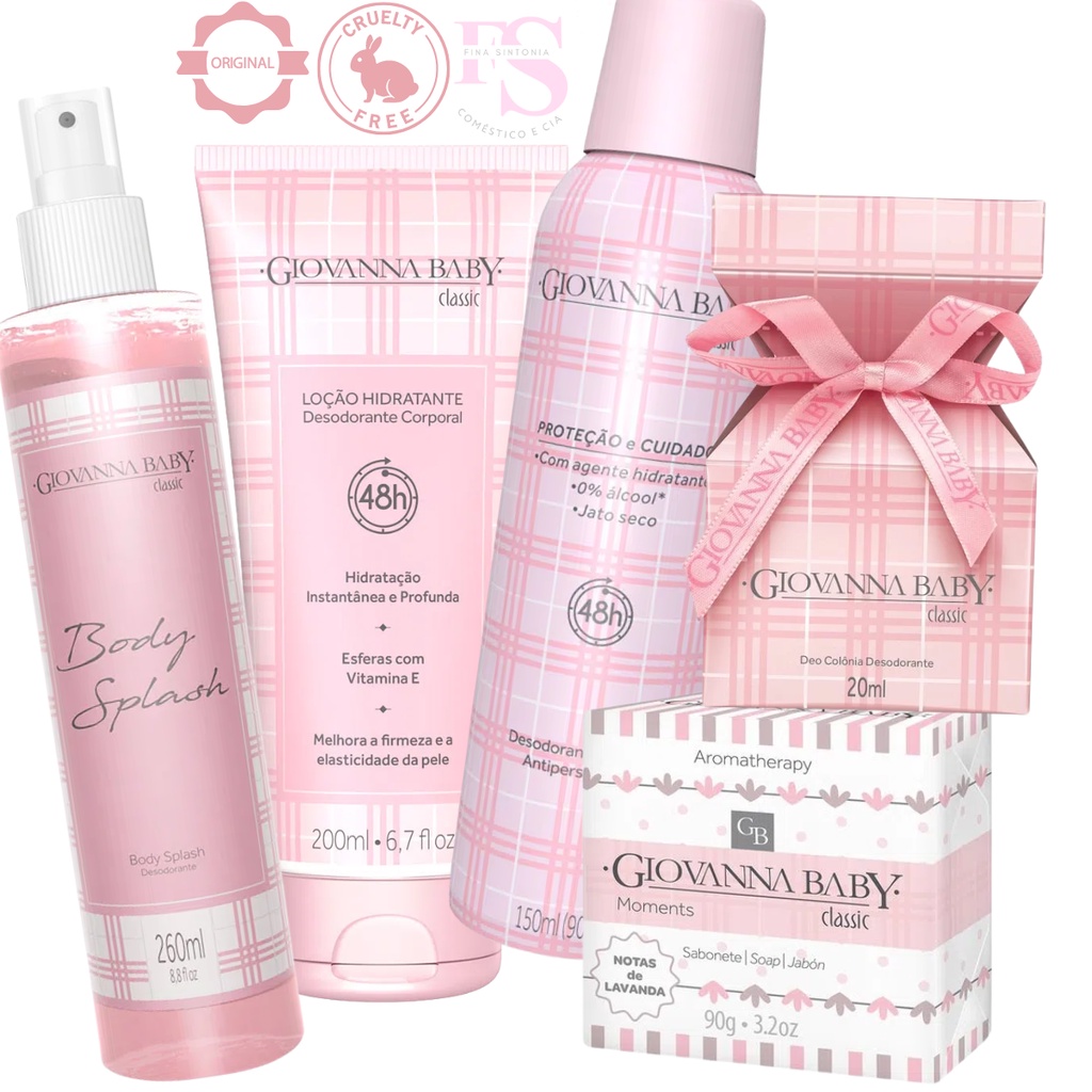 Kit Giovanna Baby Body Splash Classic Loção Hidratante Classic Sabonete ...