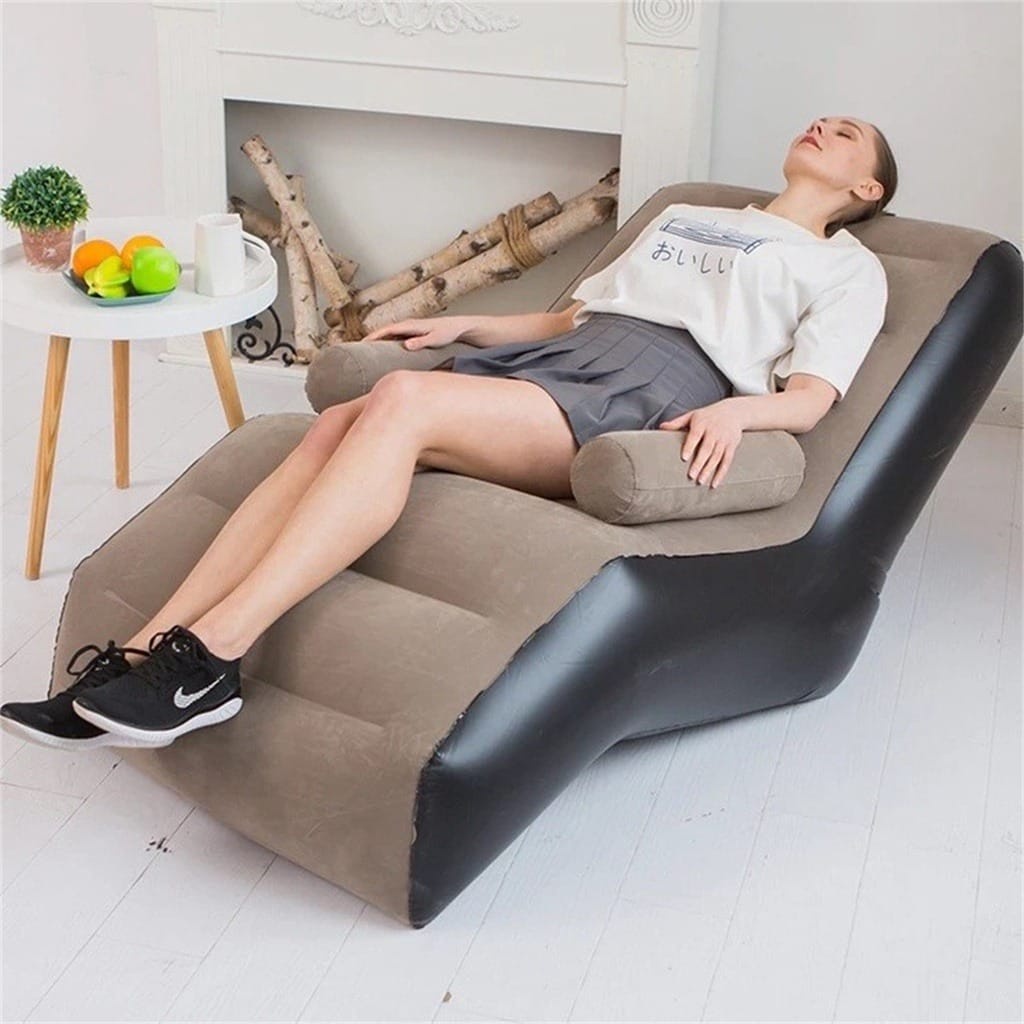 Sofá Inflável Espreguiçadeira Com braços Relaxar Cadeira Casa Camping ...