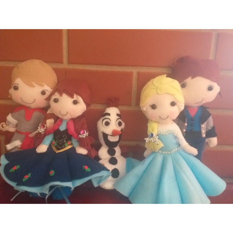 Coleção Bonecos de feltro Frozen - Elsa, Anna, Olaf, Kristoff e ...