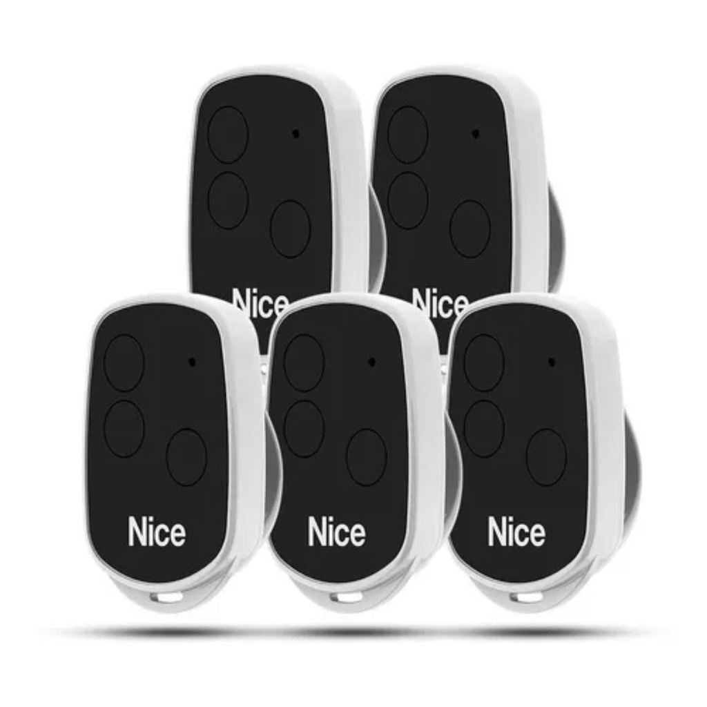 Kit 5 Controles Nice Open Tech Preto, 433,92MHz | Shopee Brasil