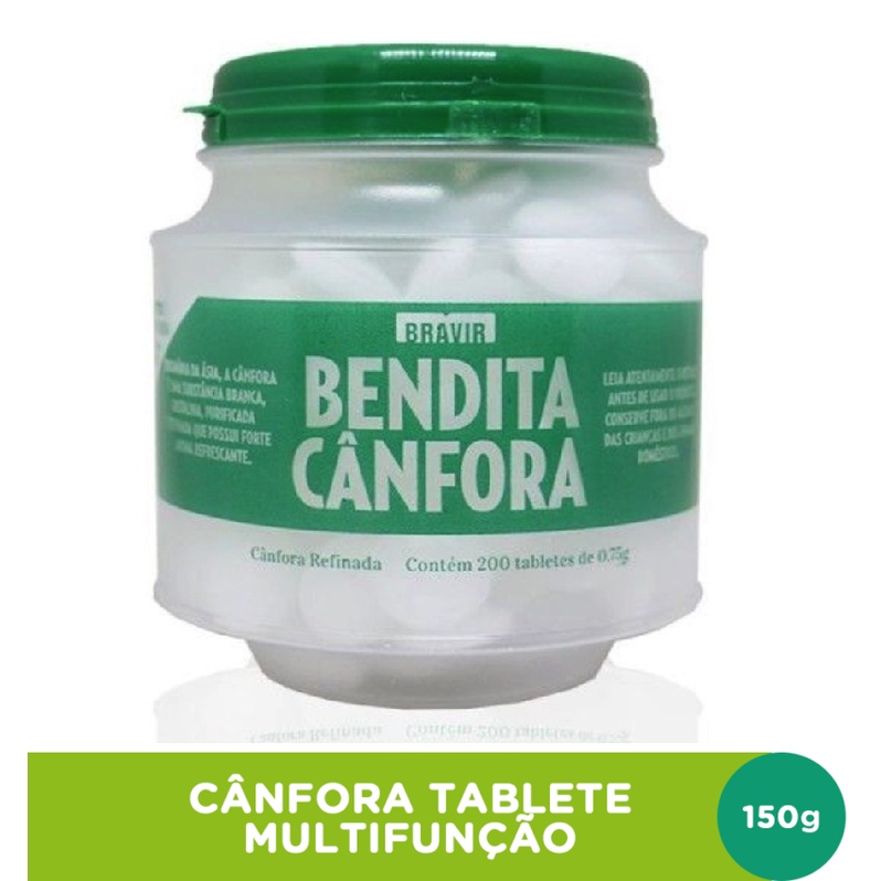 Bendita Cânfora Tablete Pote Com 200 Pedras 0,75g - Escorrega o Preço
