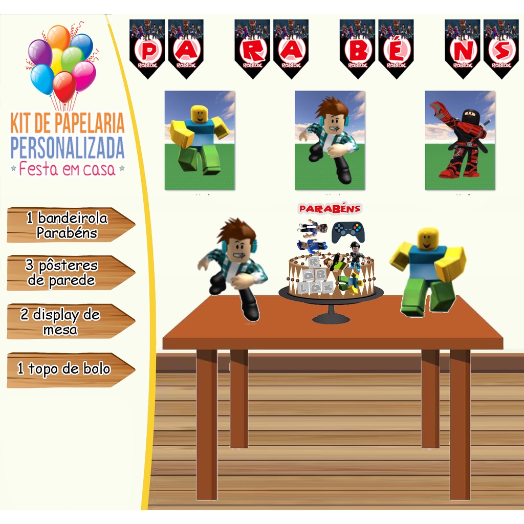 Kit Festa Roblox Personalizado | Shopee Brasil