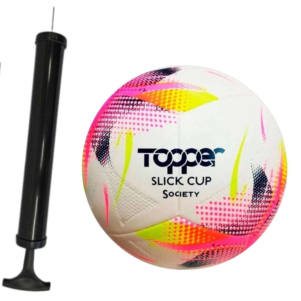 Kit Bola Topper Society Futsal Campo Com Bomba de Encher - Escorrega o ...