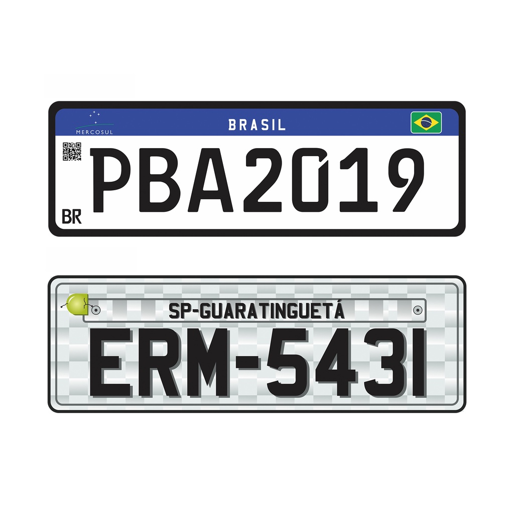 Placa Decorativa Personalizada Para Carro Modelo Antigo e Mercosul ...