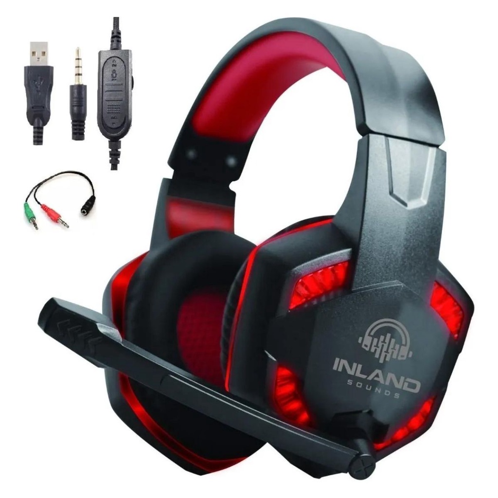 Headset Gamer Fone De Ouvido Microfone Hs884rd Com Fio Graves ...