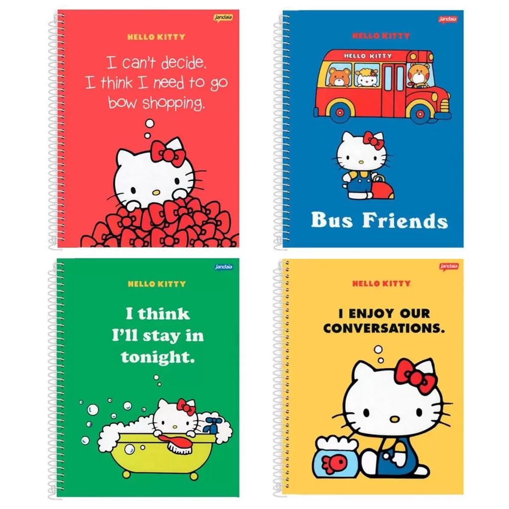 Caderno Espiral College Hello Kitty 80 Folhas Jandaia | Shopee Brasil