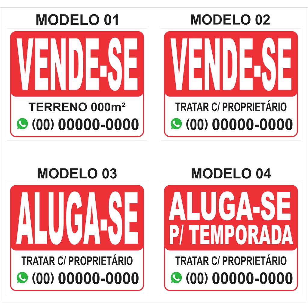 Placa de Vende-se 40cm X 50cm / 30cm X 40cm | Shopee Brasil