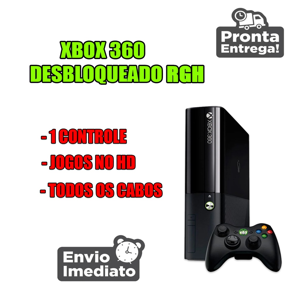 Xbox 360 ORIGINAL Desbloqueado Rgh 1 Controle C/ Jogos | Shopee Brasil