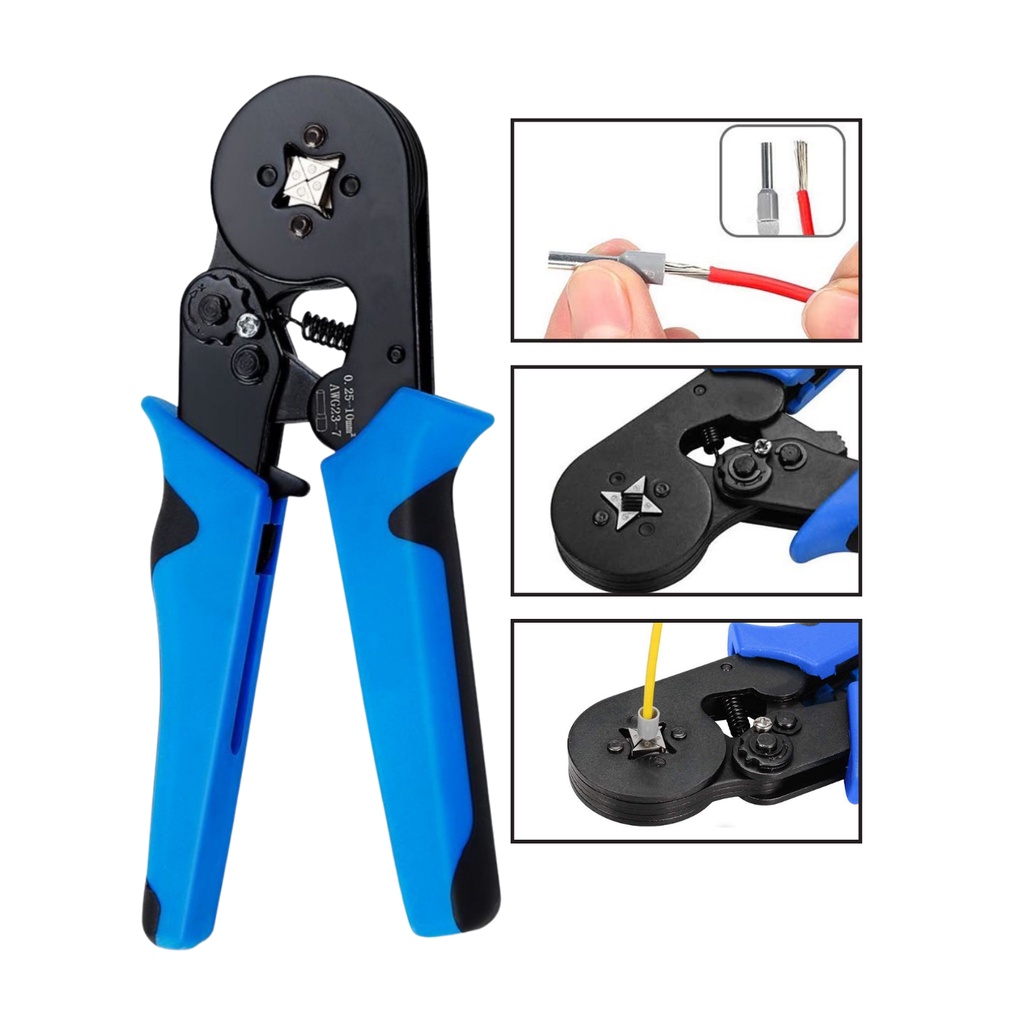 Alicate HSC8 6-4 Crimpar Prensa Terminal Ilhos Tubolar 0,25 Até 10mm² ...