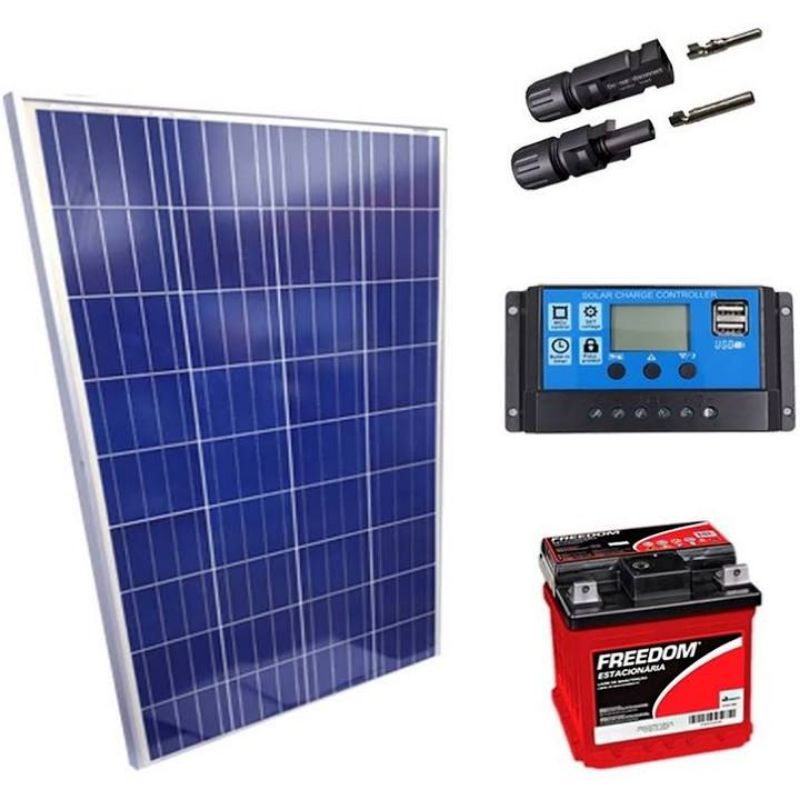 * Kit Solar Off Grid Completo + Placa Solar 60w+ Controlador 10ah ...
