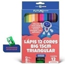Lapis de Cor 12 Cores Big Jumbo 15cm Kit Com Apontador | Shopee Brasil