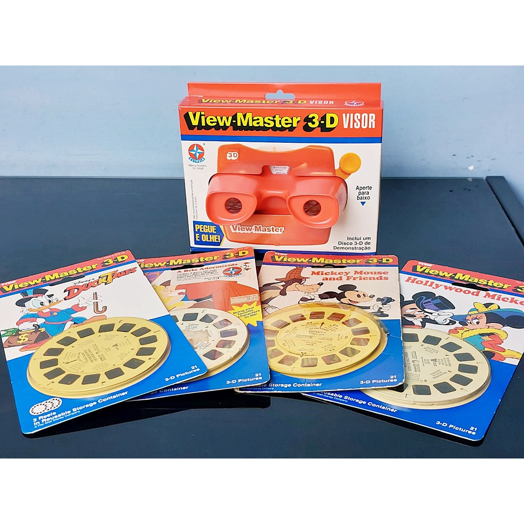 Brinquedo View Master 3D da Estrela LACRADO com 4 Cartelas de Slides | Shopee Brasil