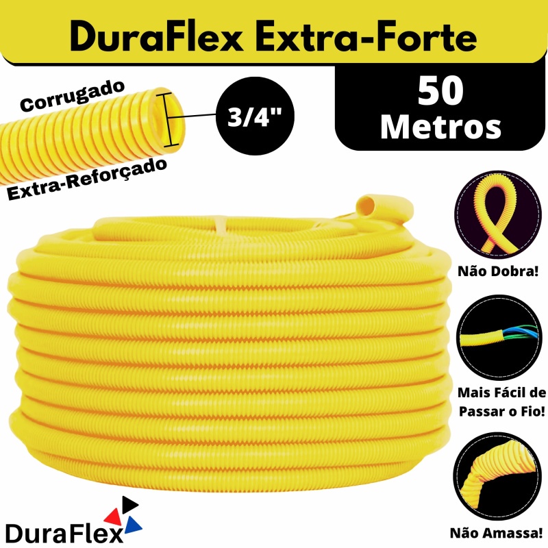 Conduíte Eletroduto Corrugado Amanco Amarelo 3/4" 1" - Escorrega o Preço