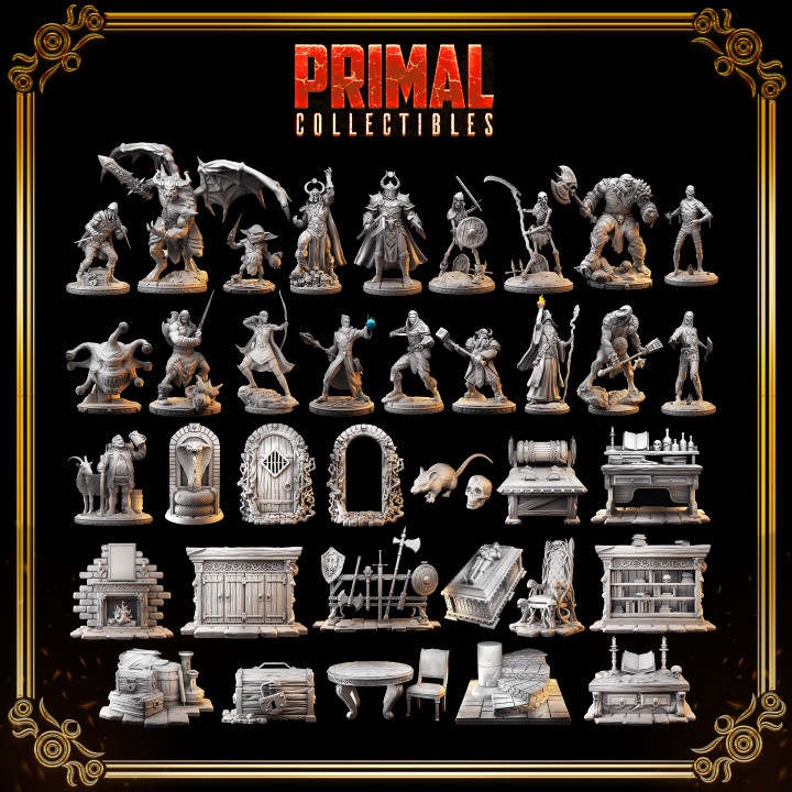 Miniaturas RPG - Aventureiros - Primal Collectibles - DND D&D Dungeons ...