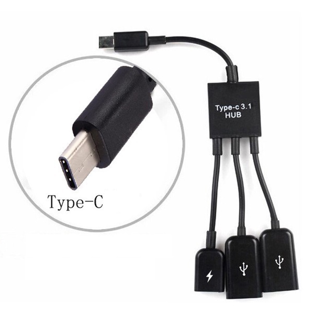 Cabo OTG USB tipo C USB 2 portas USB, USB tipo C - Cabo OTG duplo - Hub ...
