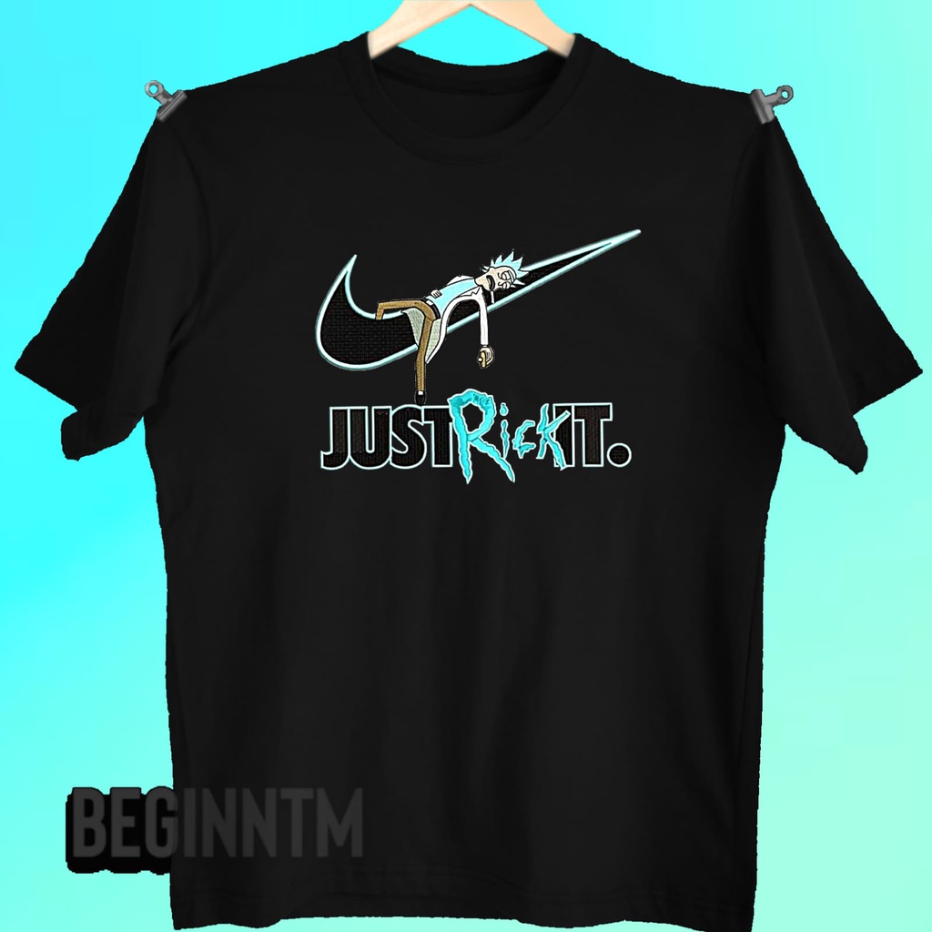 Camiseta Rick Just Rick it Bordado 100% algodão 30.1 Penteado Camisa ...