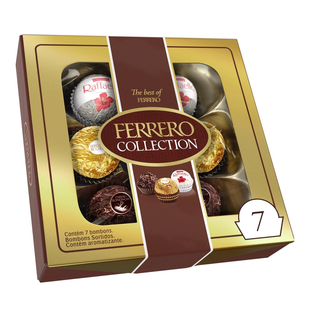Bombom Ferrero Collection Rocher 77g 7 Unidades | Shopee Brasil
