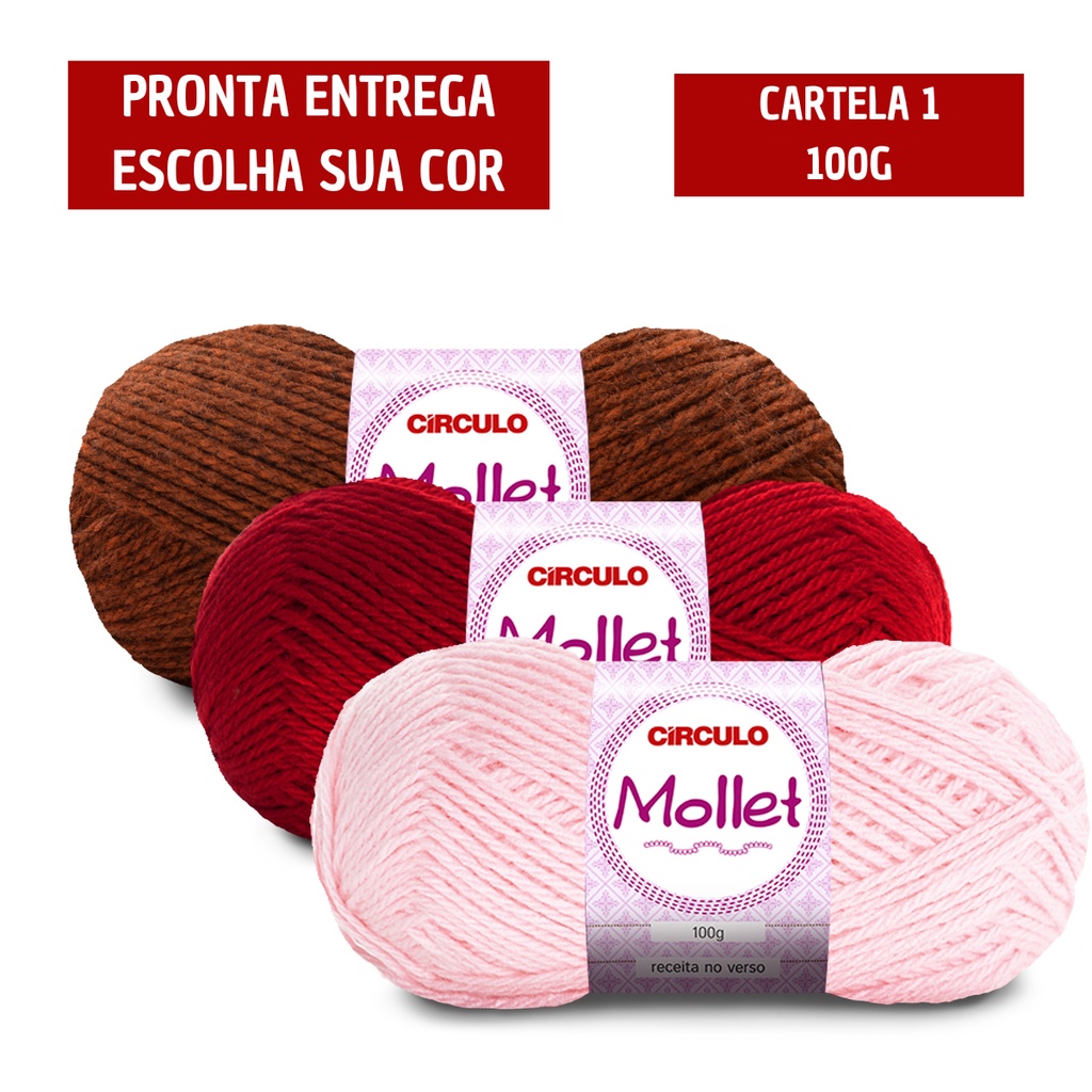 Lã Mollet Circulo Novelo com 100 Gramas - CARTELA 1 - Escorrega o Preço