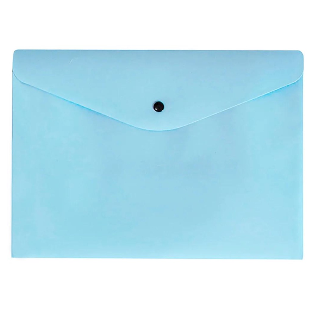 Pasta Envelope com Botão A4 Azul Pastel Serena Dello - Escorrega o Preço