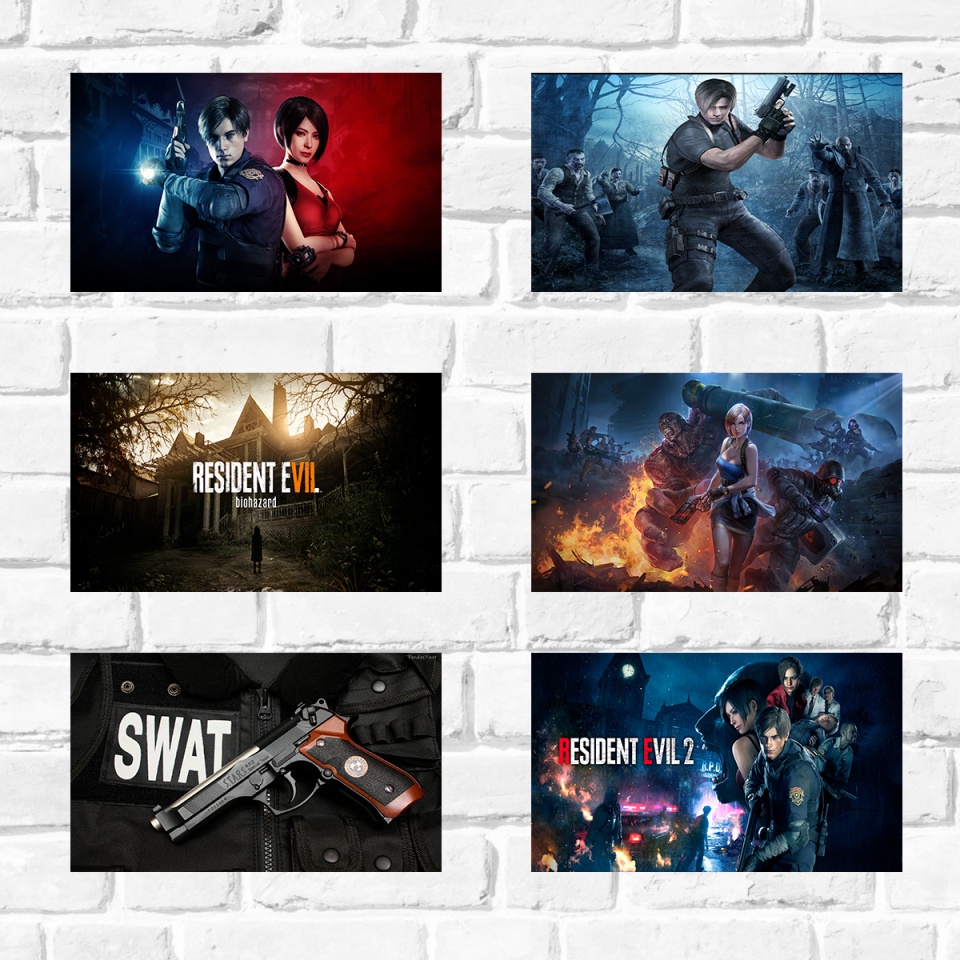 Placas decorativas Quadros - Resident Evil , Games - MDF 3mm 28,7 x 20 ...