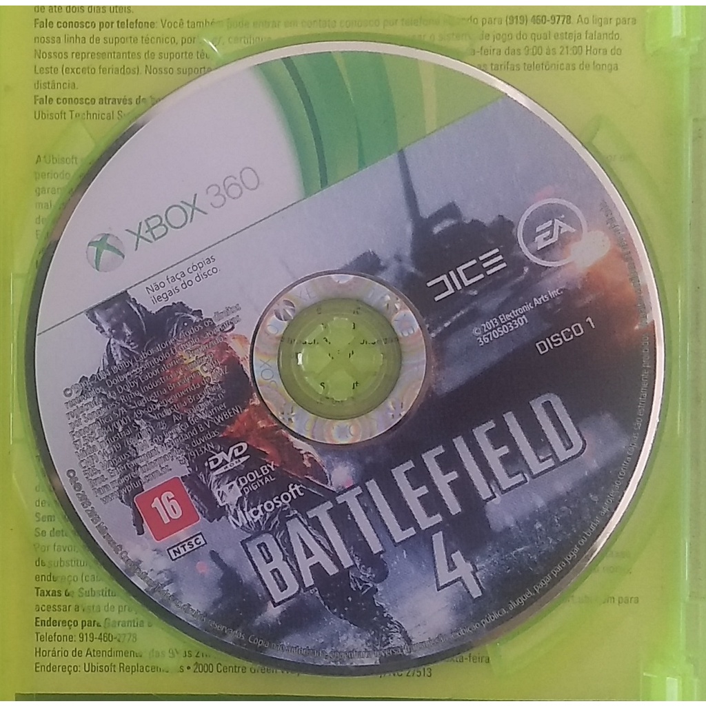battlefield 4 jogo original xbox 360 somente o disco 1 - Escorrega o Preço