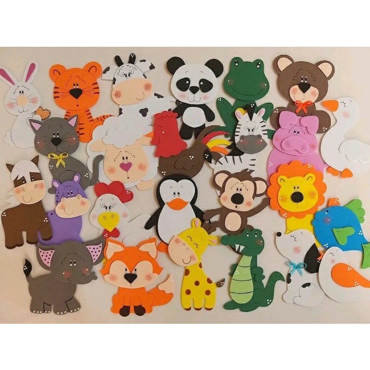Kit 25 Animais Variados Em Eva | Shopee Brasil