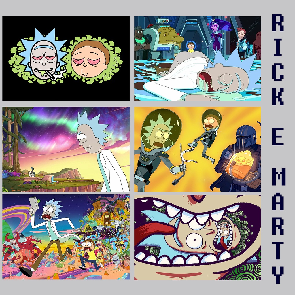 Quadros Decorativos Placas Rick e Morty Desenho Animado, anime, Sala ...