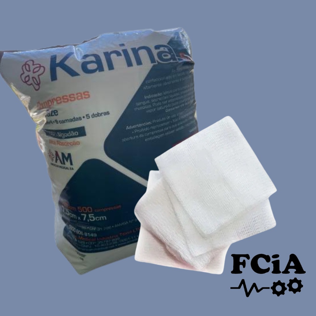 Compressas de Gaze 7,5x7,5cm C/ 500 unidades - KARINA SOFT | Shopee Brasil