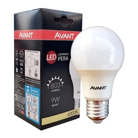 Lampada Led Pera 9w 4000k Branco Neutro E27 - Avant | Shopee Brasil