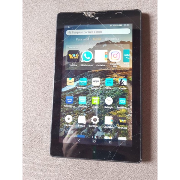 Tablet Amazon Fire 7 16Gb IPS 7.0" 2MP Preto Com a Tela Trincada ...