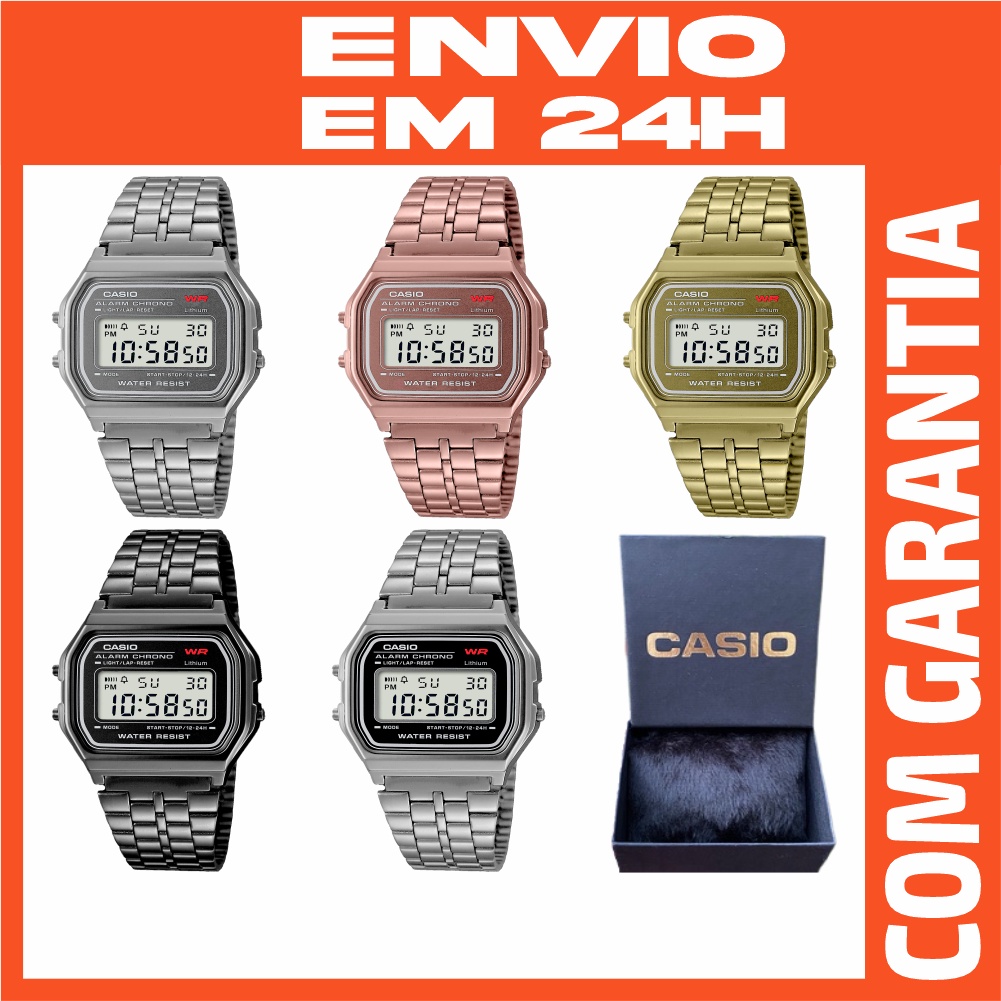Relógio Casio Cassio Retro Vintage Digital LED Unissex Masculino ...